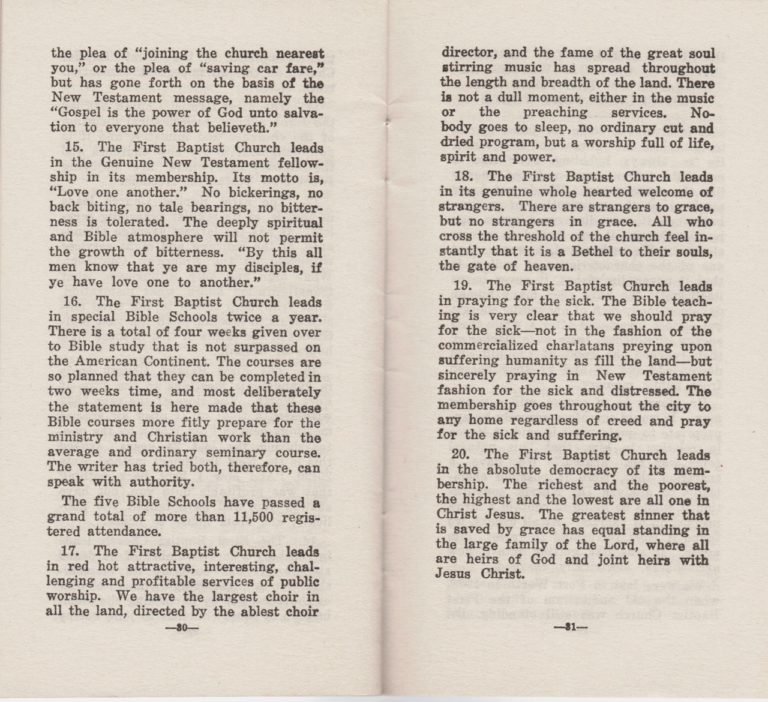 1934 Church Pamphlet – BaptistBasics.org